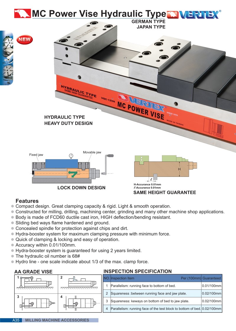 Vertex VQC-100H, VQC-100H, Vise VQC-100H, VQC-125H, VQC-160H, VQC-160LH ...